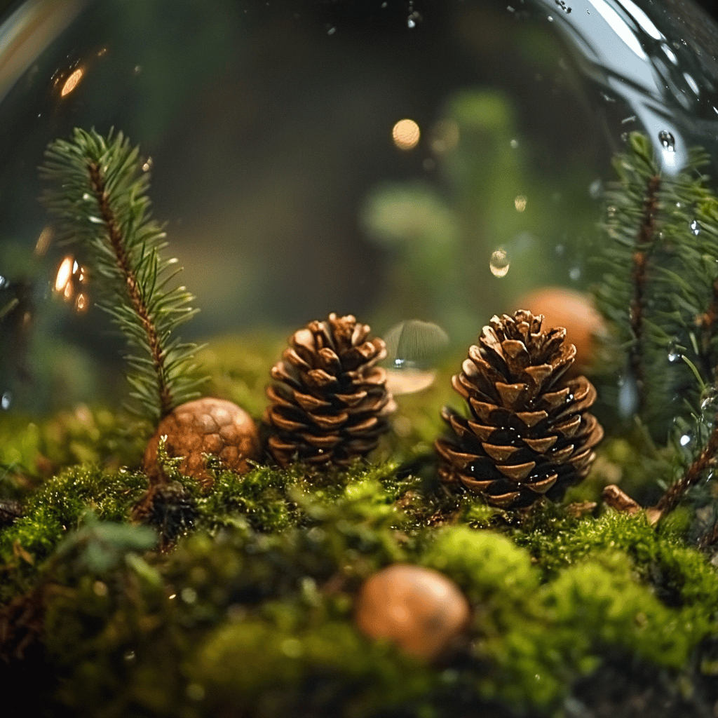 Magical Winter Terrarium with Pinecones